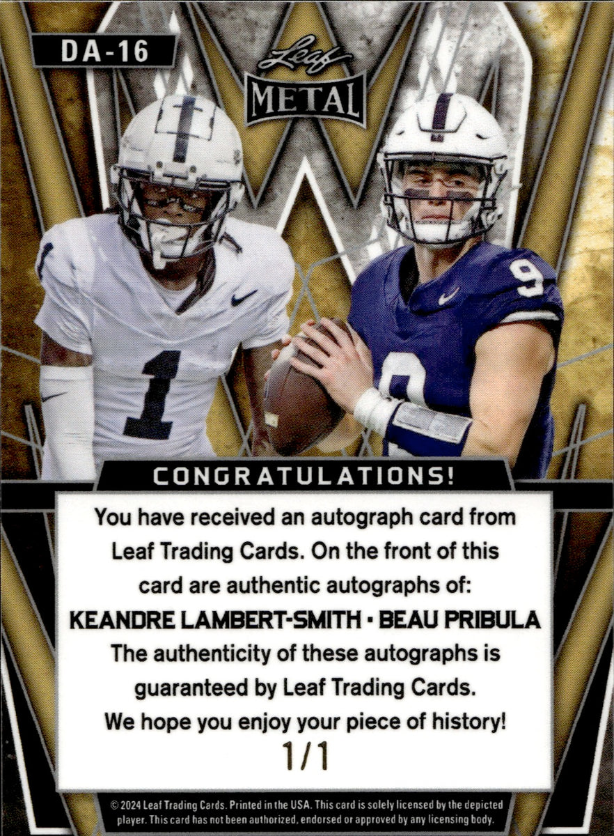 2024 Keandre Lambert-Smith Beau Pribula Leaf Metal GOLD PRISMATIC DUAL