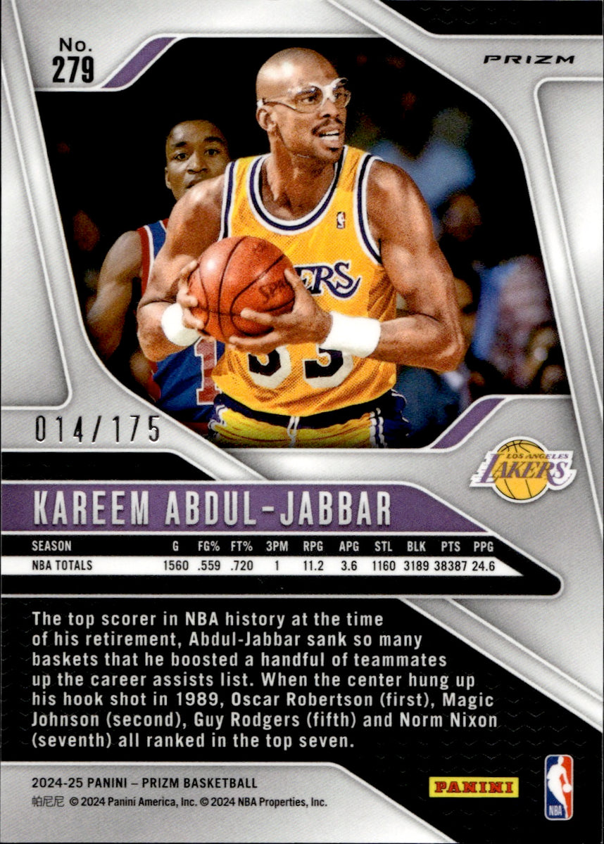 2024-25 Kareem Abdul-Jabbar Panini Prizm WHITE PRIZM 014/175 #279 Los