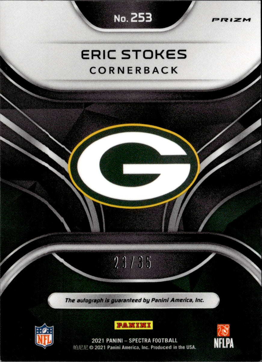 2021 Eric Stokes Panini Spectra ROOKIE NEON GREEN AUTO 23/35 AUTOGRAPH