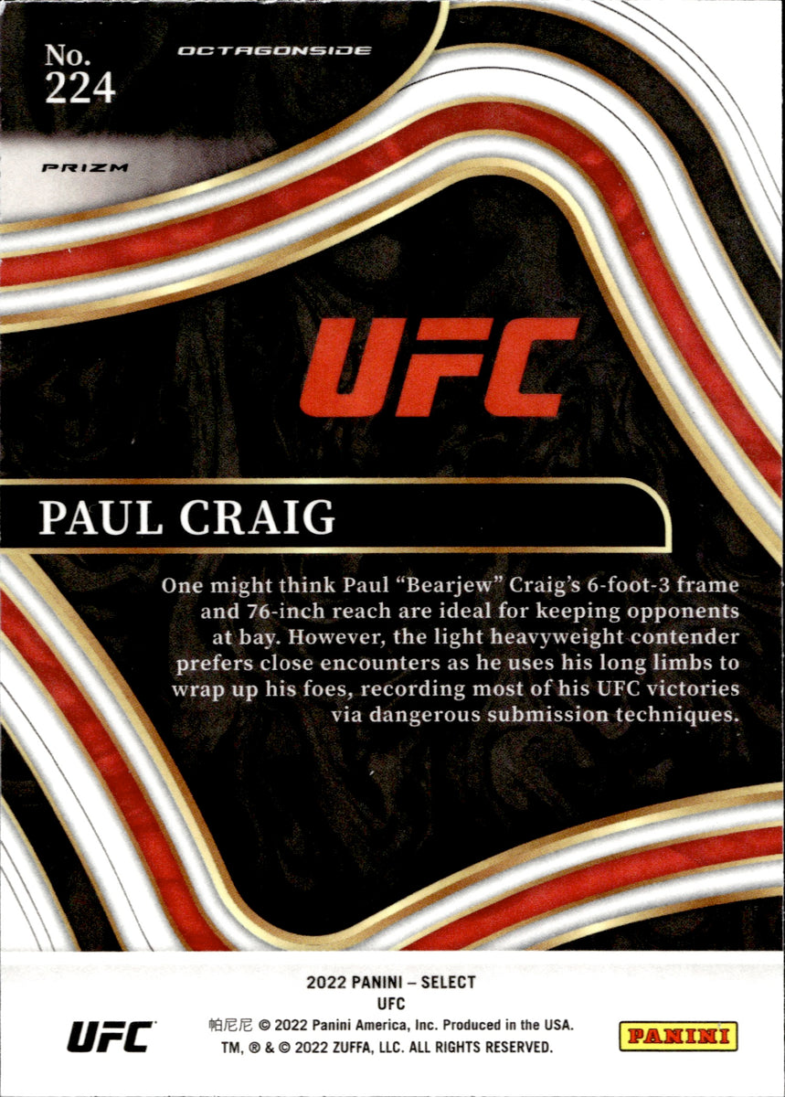 2022 Paul Craig Panini Select UFC ORANGE FLASH OCTAGONSIDE ROOKIE RC