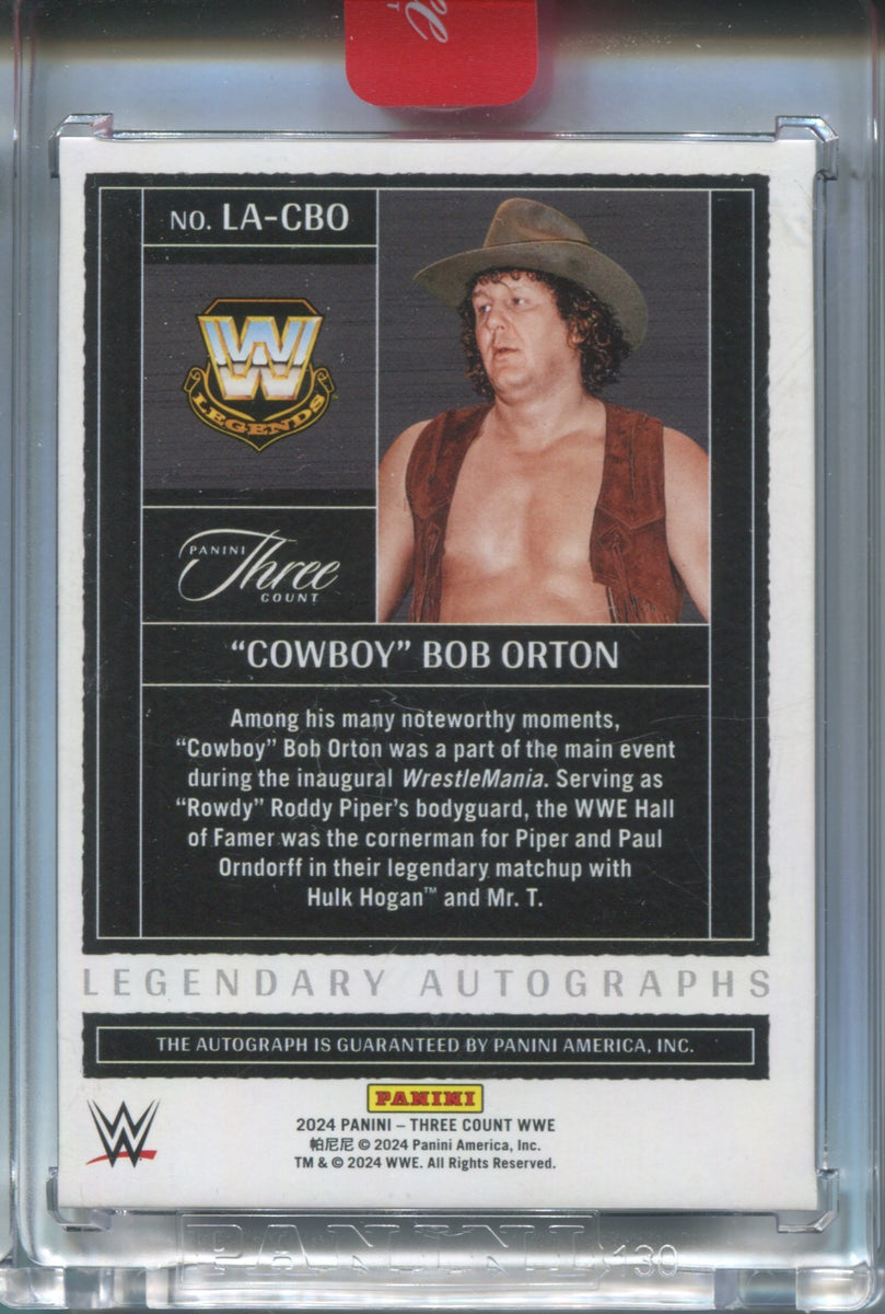 2024 "Cowboy" Bob Orton Panini WWE Three Count PINK LEGENDARY AUTO 07/