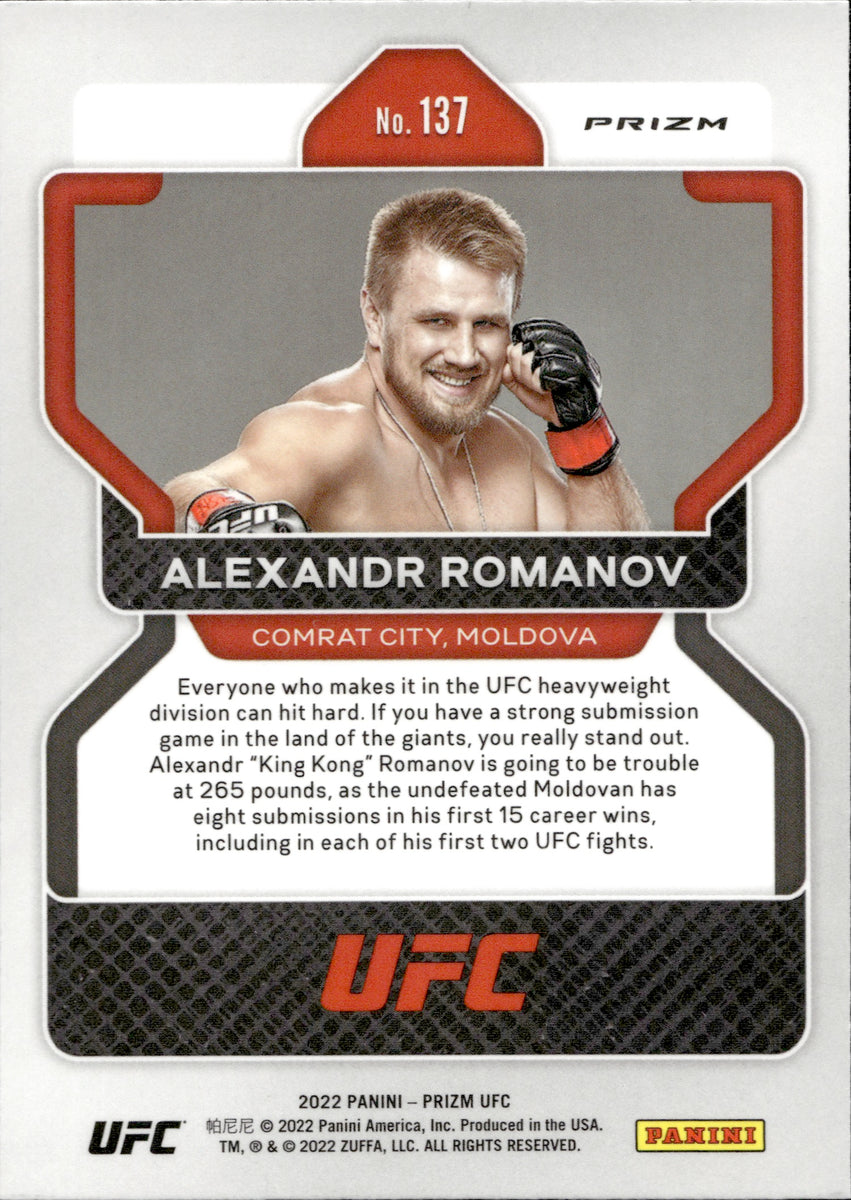 2022 Alexandr Romanov Panini Prizm UFC RED WAVE ROOKIE RC #137 Heavywe