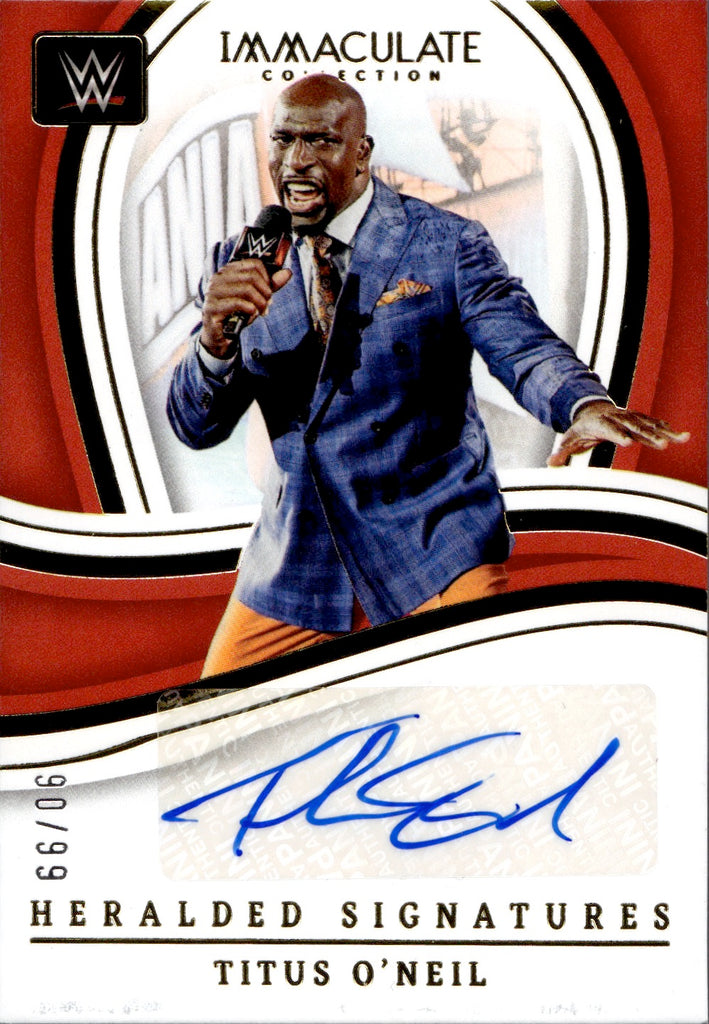 2023 Titus O'Neil Panini Immaculate Collection WWE HERALDED SIGNATURES