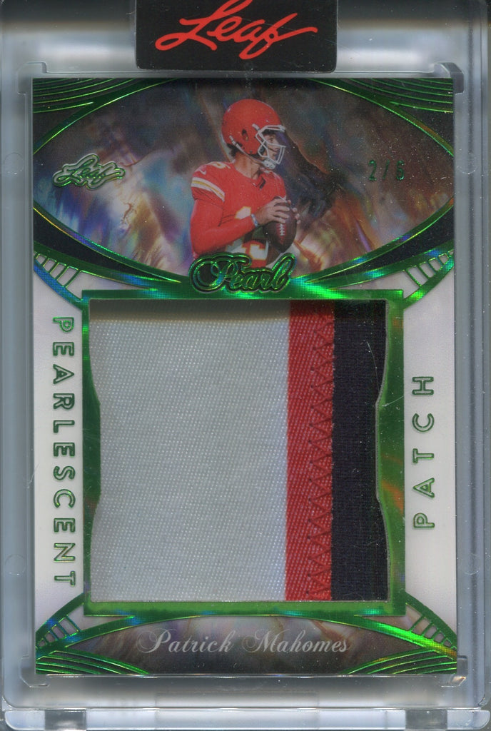 2025 Patrick Mahomes Leaf Pearl EMERALD GREEN PEARLESCENT JUMBO PATCH