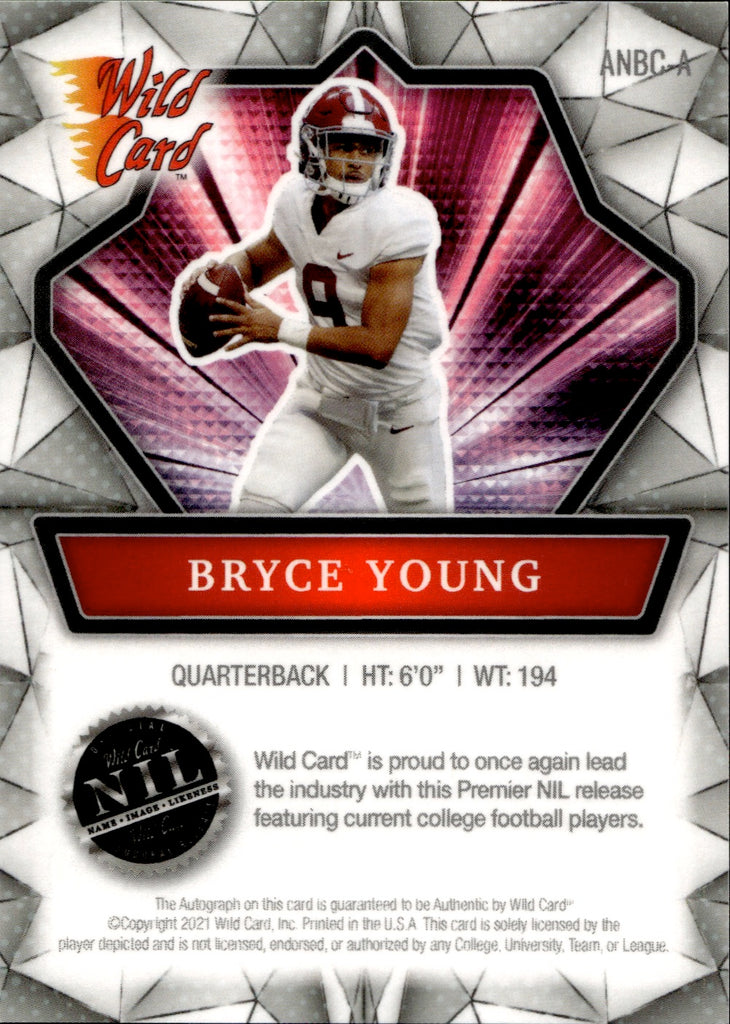 2021 Bryce Young Wild Card Allumination ROOKIE HOLO FOIL AUTO AUTOGRAP