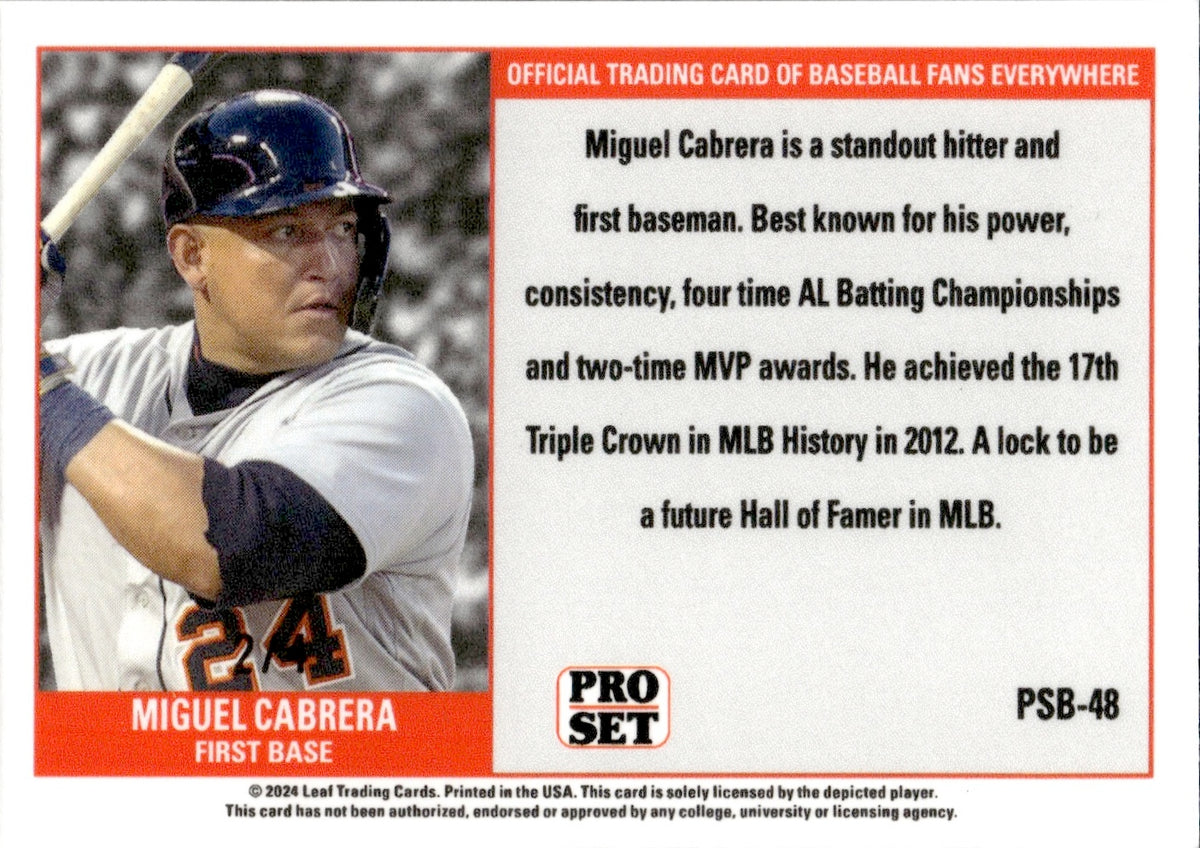 2024 Miguel Cabrera Leaf National Convention Pro Set PURPLE 2/4 #PSB-4