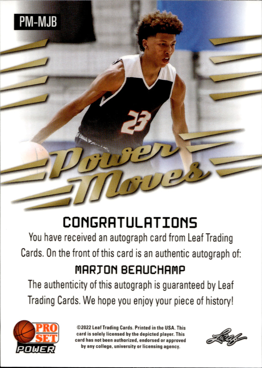 2021-22 Marjon Beauchamp Leaf Pro Set Power MOVES RUBY RED AUTO 18/25