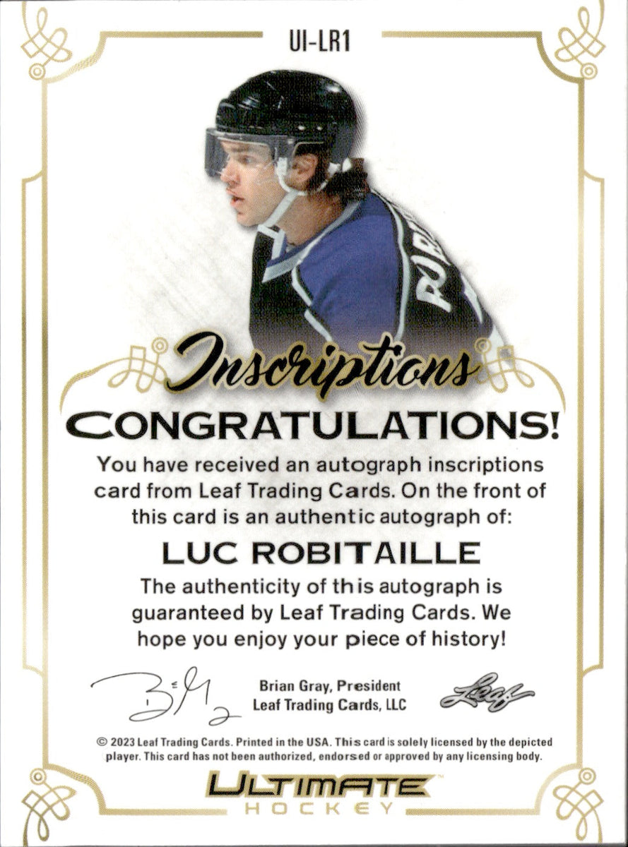 2022 Luc Robitaille Leaf Ultimate Hockey INSCRIPTIONS AUTO 24/25 AUTOG