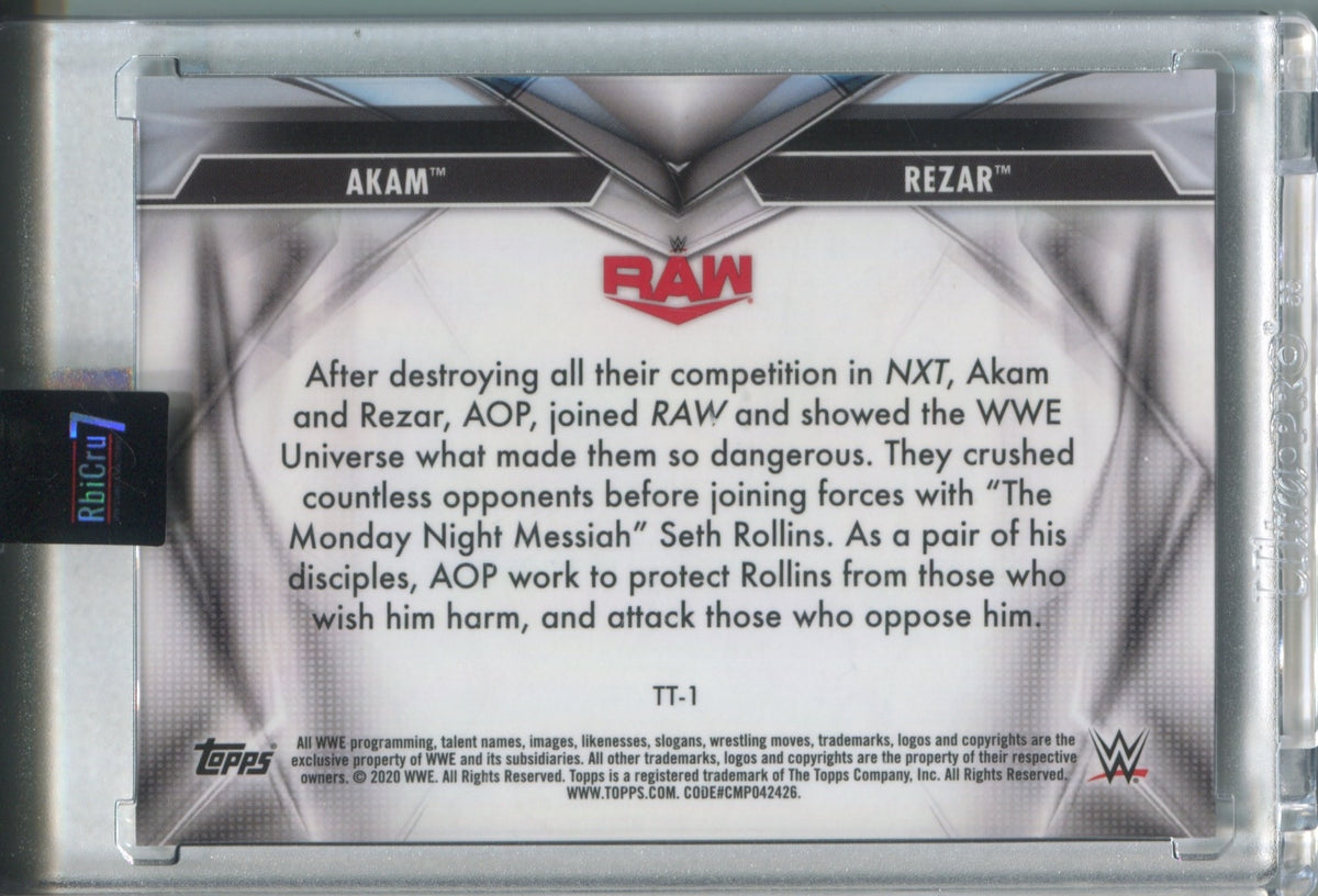 2020 Akam Rezar Authors of Pain Topps Finest WWE SUPERFRACTOR 1/1 ONE
