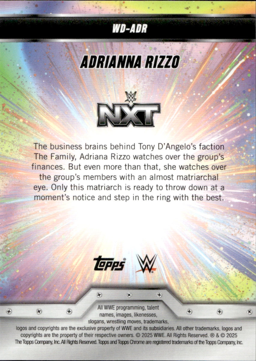 2025 Adrianna Rizzo Topps Chrome WWE WOMENS DIVISION ORANGE REFRACTOR