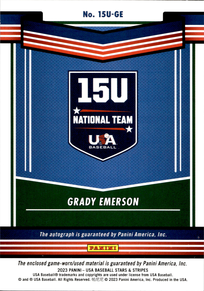 2023 Grady Emerson USA Baseball Stars & Stripes USA 15U NATIONAL TEAM