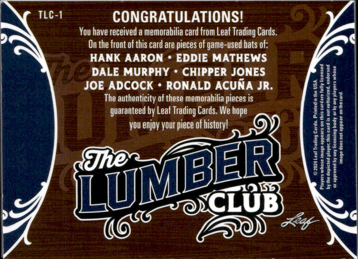 2024 Hank Aaron Eddie Mathews Dale Murphy Chipper Jones Joe Adcock Ron