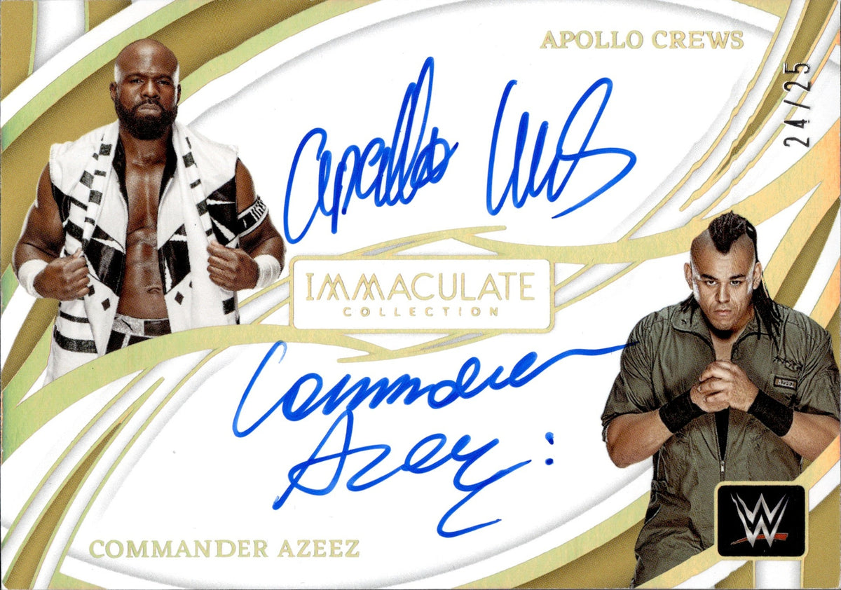 2022 Apollo Crews Commander Azeez Panini Immaculate WWE DUAL AUTO 24/2