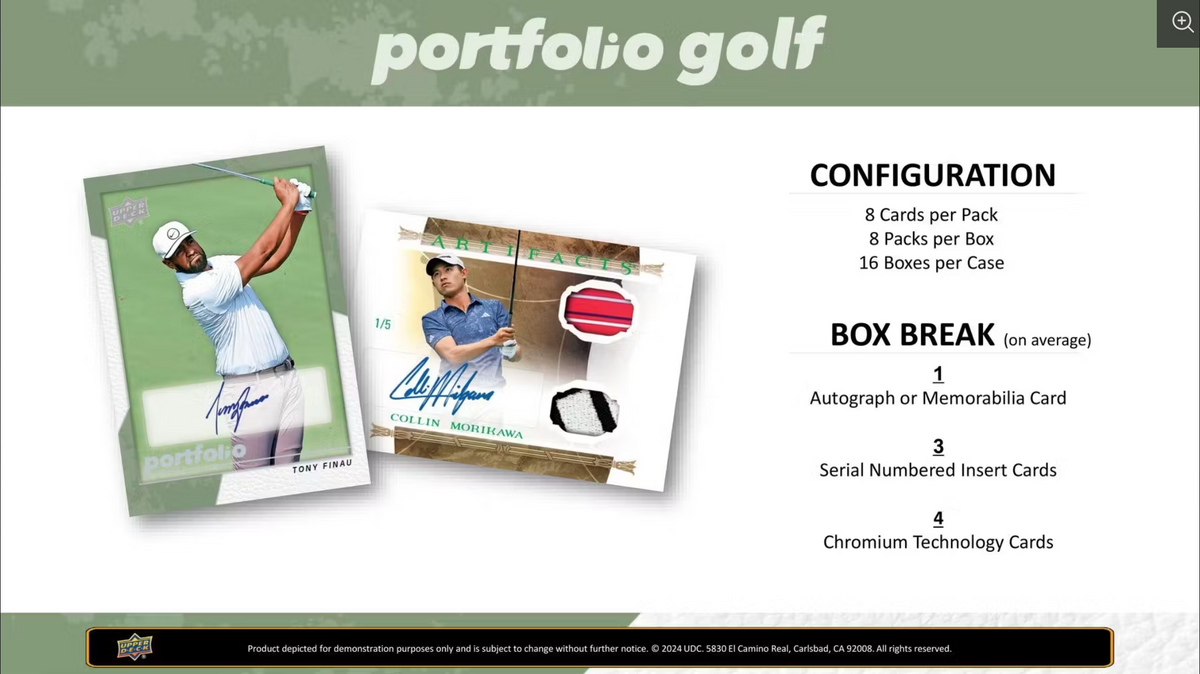 2024 Upper Deck Portfolio Golf Hobby, Box