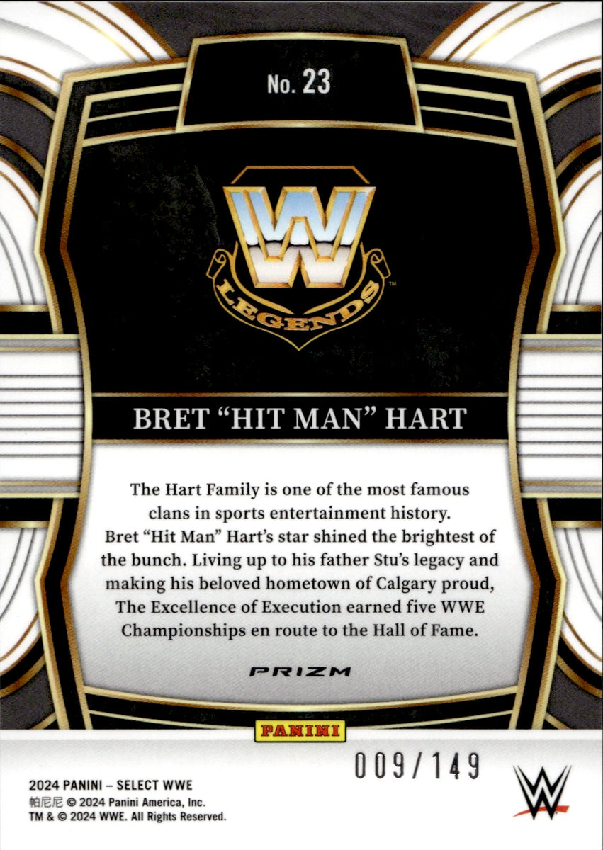 2024 Bret "The Hitman" Hart Panini Select WWE RED WAVE 009/149 #23 WWE