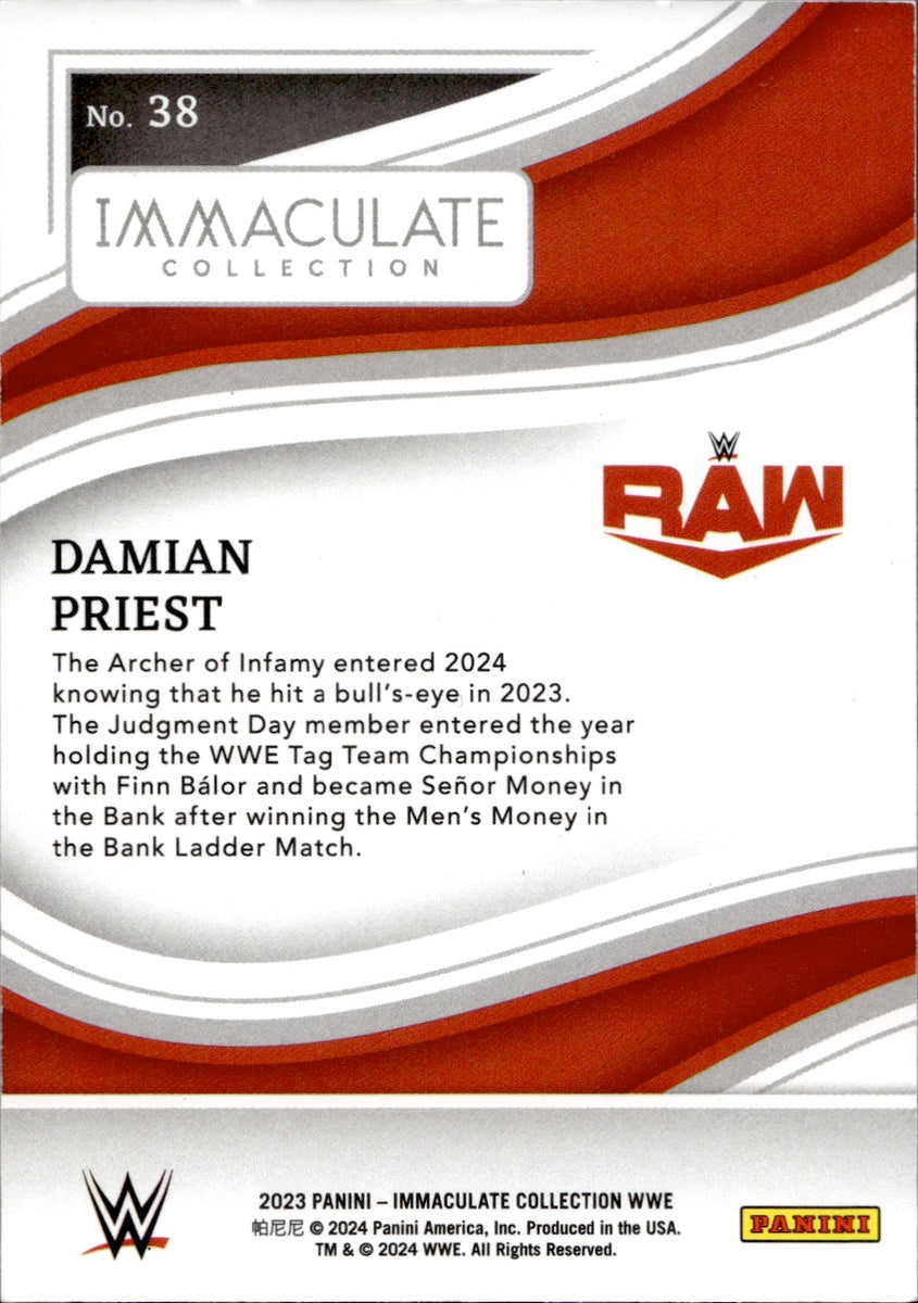 2023 Damian Priest Panini Immaculate WWE RUBY RED 20/35 #38 Monday Nig