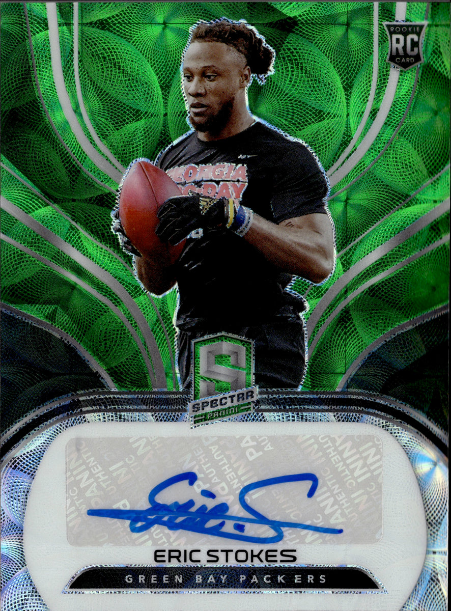 2021 Eric Stokes Panini Spectra ROOKIE NEON GREEN AUTO 23/35 AUTOGRAPH